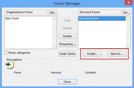 Publishing Custom Forms in Outlook