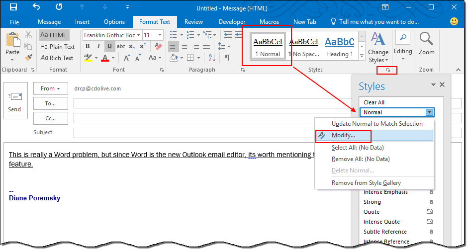 Outlook is Automatically Underlining Words | Slipstick Systems