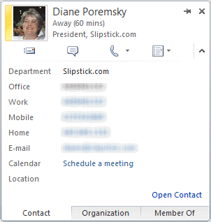 Using Outlook's New Contact Cards
