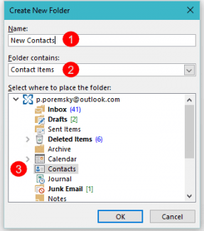 Create a new Contact folder and enable it as an Outlook Address Book ...