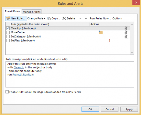 Run Rules Now using a Macro | Slipstick Systems