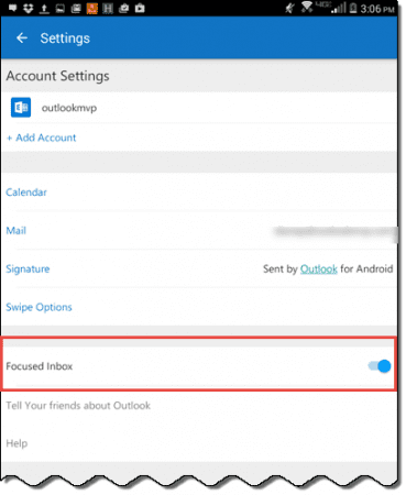 Using the Focused Inbox in Outlook Apps