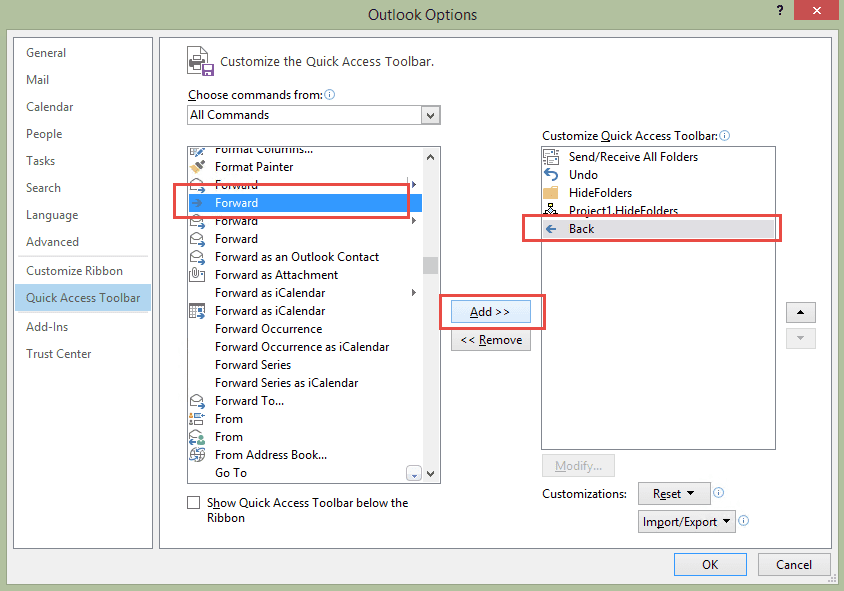 Using the Forward and Back Commands | Slipstick Systems