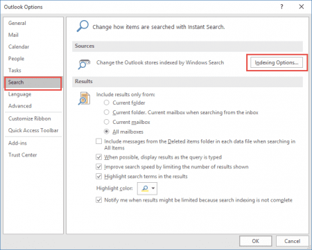 Rebuild Outlook's Instant Search Index | Slipstick Systems