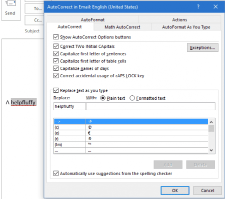 Add to AutoCorrect is Missing in Outlook (Fixed) | Slipstick Systems