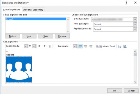 Add an image to signatures in Outlook on the web