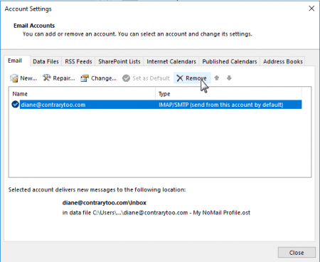 Create a No-Mail account in Outlook 2016 and newer | Slipstick Systems