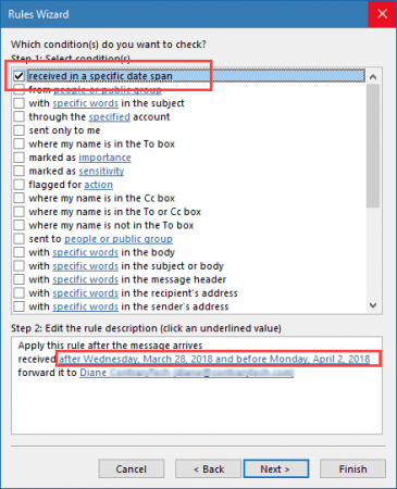 Forward email messages by date | Slipstick Systems