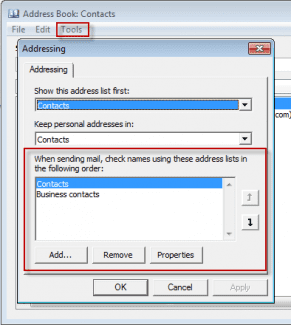 Create a new Contact folder and enable it as an Outlook Address Book