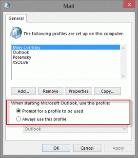 How to Start Outlook with a Particular Profile | Slipstick Systems